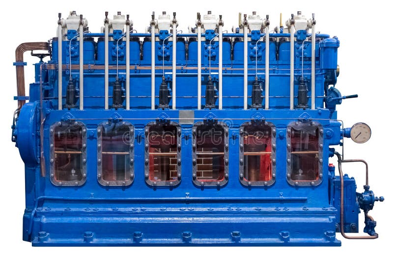 Ship Engine Isolated On White Background Stock Image - Image of diesel ...