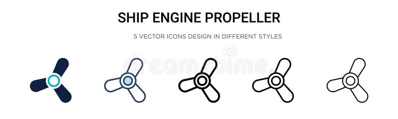 Ship Engine Propeller Icon in Filled, Thin Line, Outline and Stroke ...