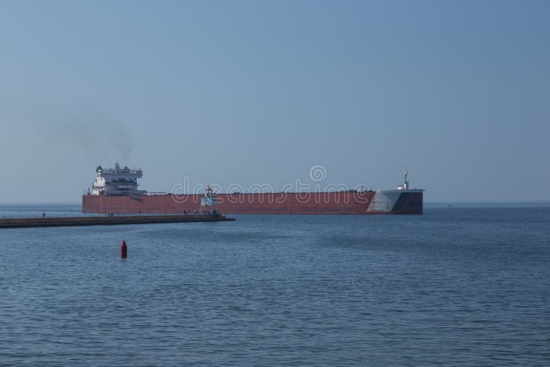 Ship Entering Harbor stock image. Image of tower, maritime - 26700929