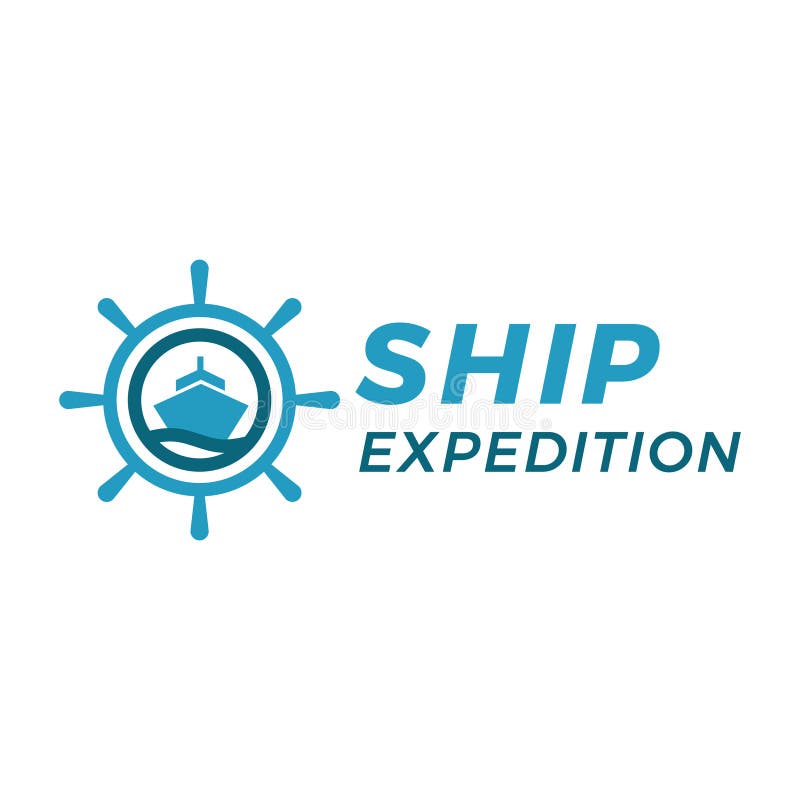 Ship Expedition Flat Minimalist Logo Design Stock Illustration ...