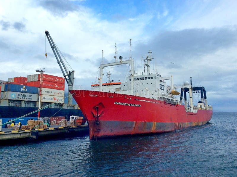 Fishing Vessel Centurion Del Atlantico at the Pier of the Beagle Canal ...