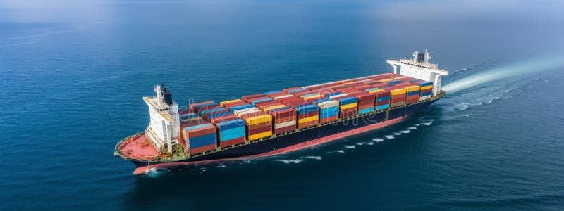 A Ship Filled with Containers in the Ocean. Generative AI Stock ...