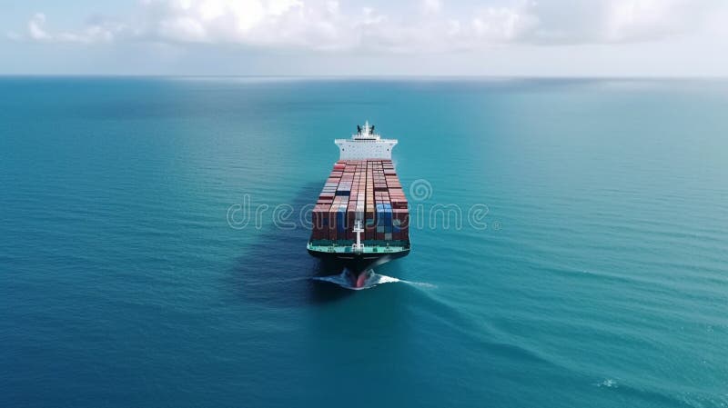 A Ship Filled with Containers in the Ocean. Generative AI Stock ...