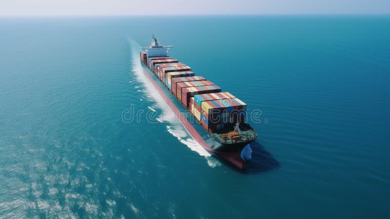 A Ship Filled with Containers in the Ocean. Generative AI Stock ...