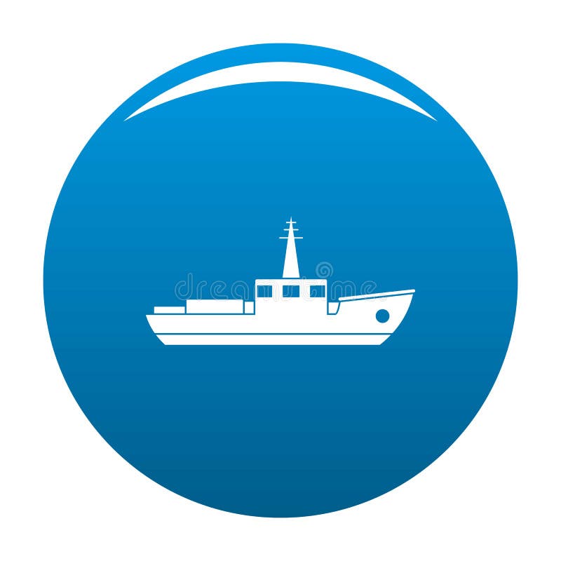 Ship fishing icon blue stock illustration. Illustration of background ...