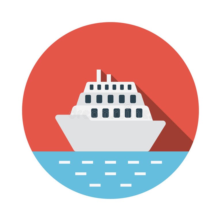 Ship flat vector icon stock vector. Illustration of sunny - 157484921