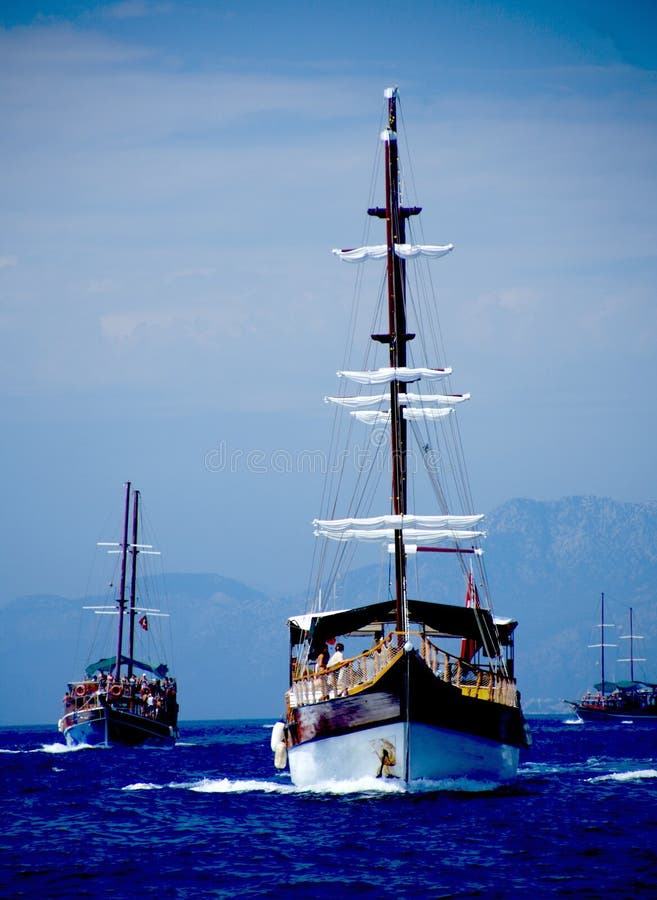 The ship floats in a sea stock image. Image of rescue - 270171035