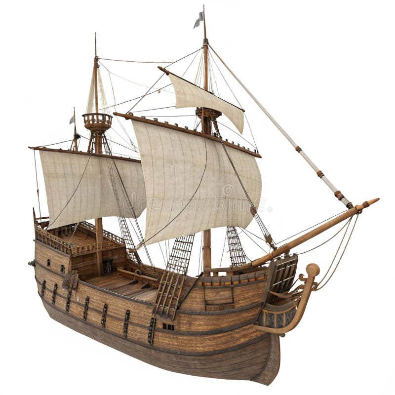 Ship Fluyt 3D modeling stock illustration. Illustration of vessel ...