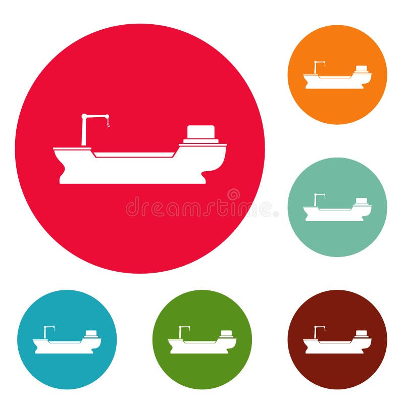 Ship Freight Icons Circle Set Stock Illustration - Illustration of ...
