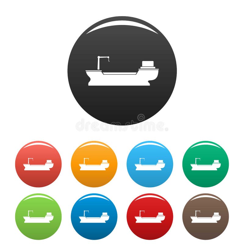 Ship Freight Icons Set Color Vector Stock Vector - Illustration of icon ...