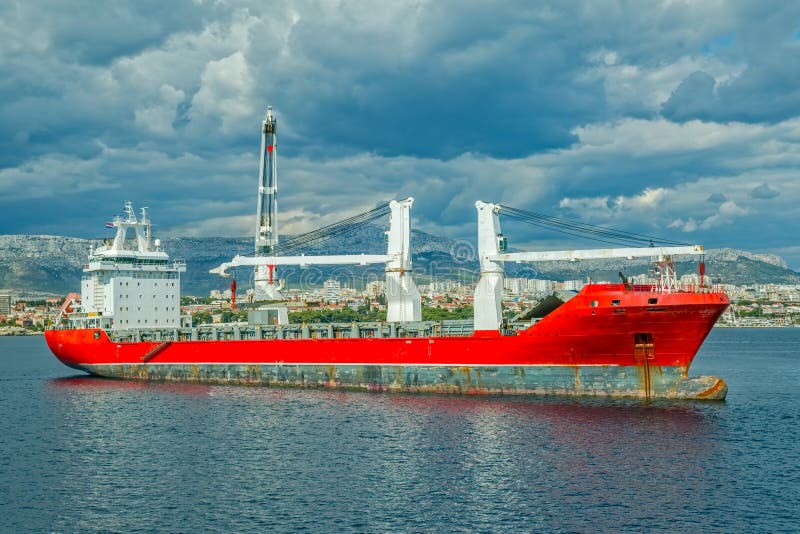 Ship in Front of Split Port Stock Photo - Image of europe, dalmatian ...