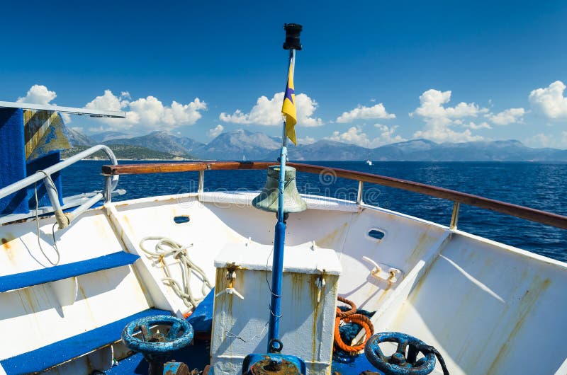 Ship front view. stock photo. Image of lighthouse, landscape - 75487810