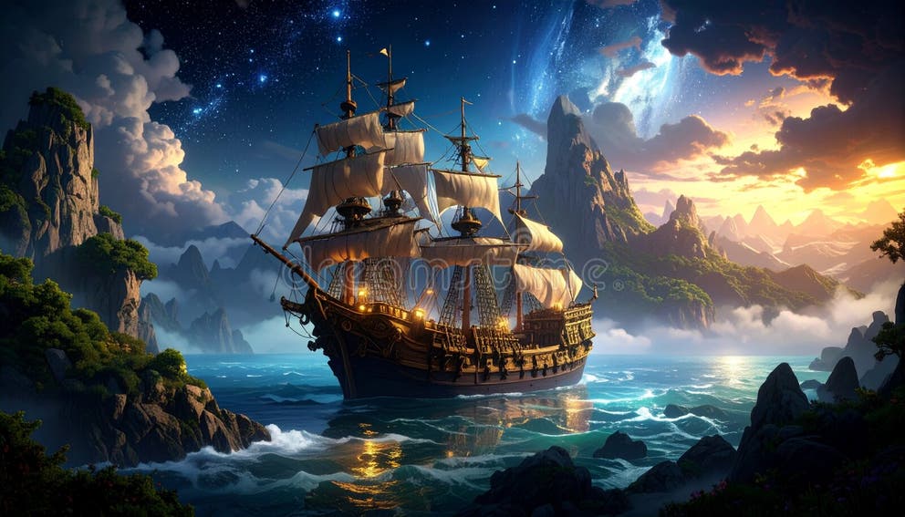 Drifting Beyond Time stock illustration. Illustration of fantasy - 381362579