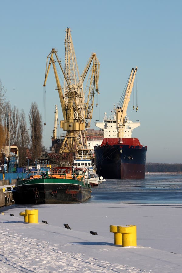 Ship in harbour stock image. Image of docked, ferry, moored - 9586609