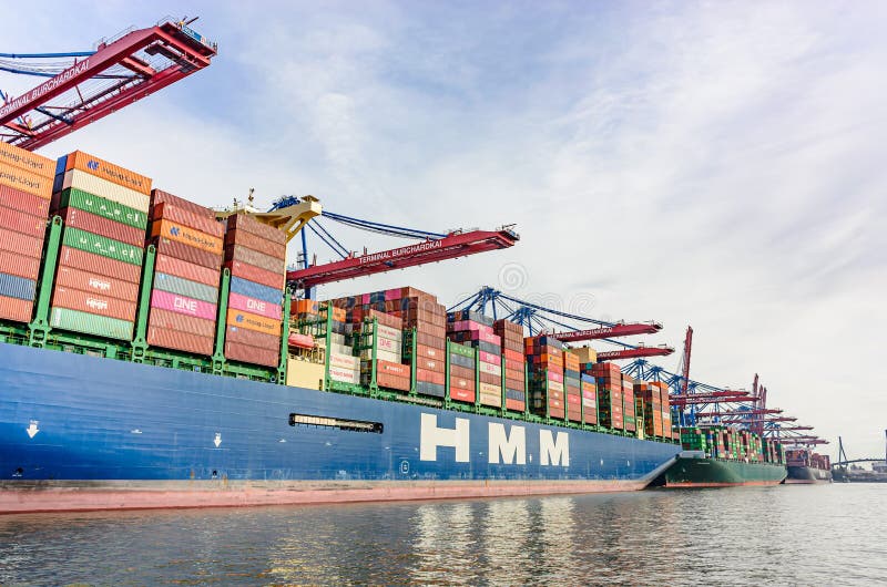 Ship in the Harbour of Hamburg Editorial Stock Image - Image of ...