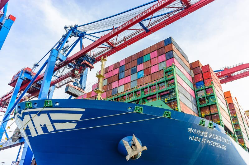 Ship in the Harbour of Hamburg Editorial Stock Photo - Image of ...