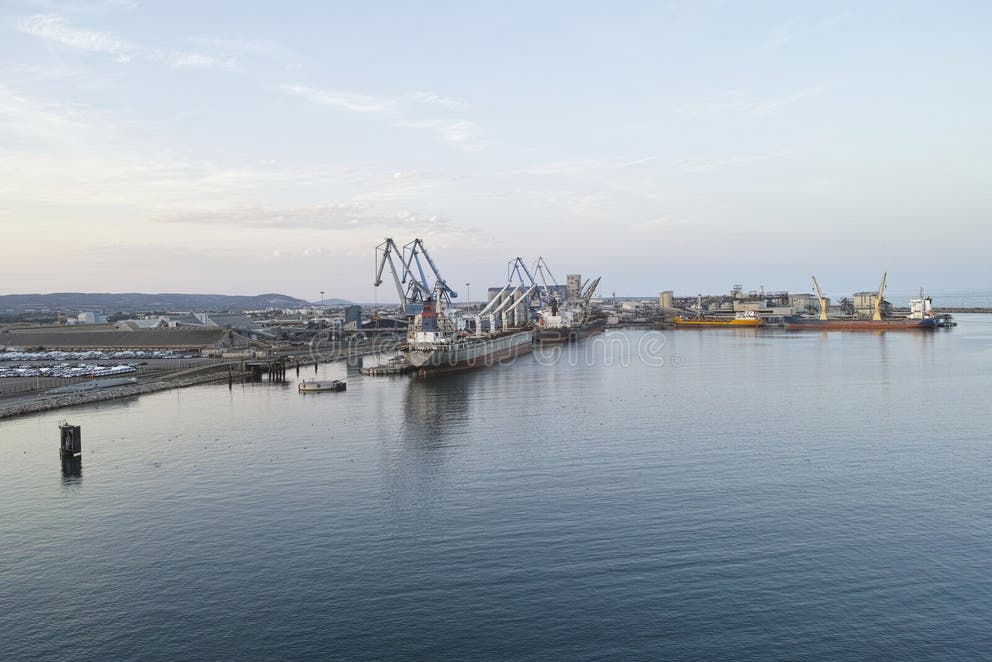 Ship in the Harbour of Sete Stock Photo - Image of industrial, terminal ...