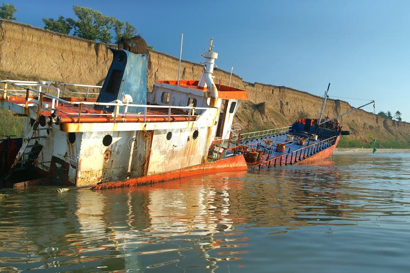 The Ship Has Been Washed Ashore by a Whole Gale Stock Image - Image of ...