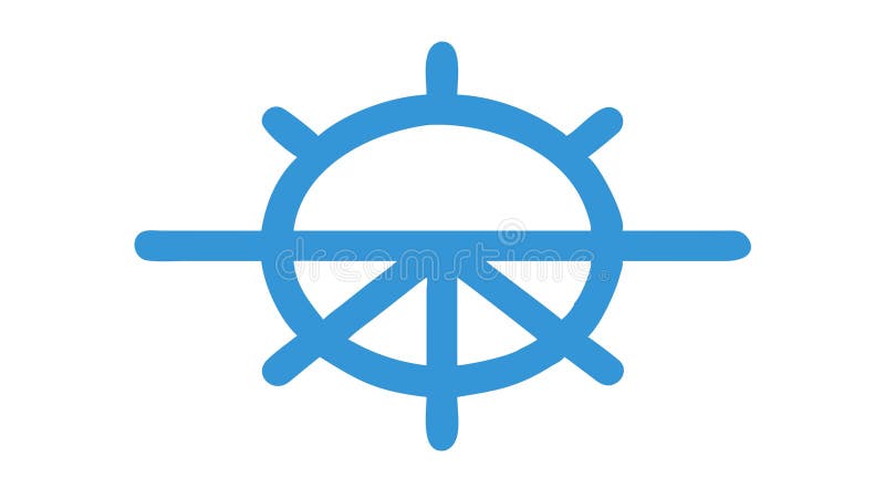 Ship Helm Steering Wheel Icon for Nautical Maritime Control, Vector ...