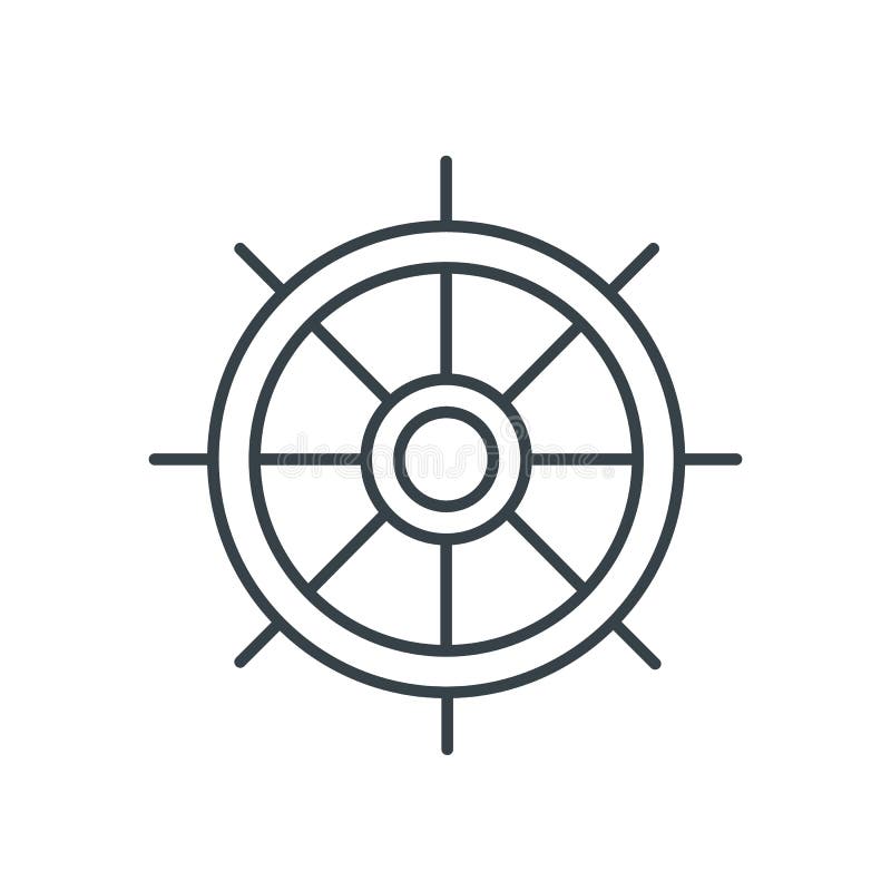 Ship helm thin line icon stock vector. Illustration of icon - 247847940