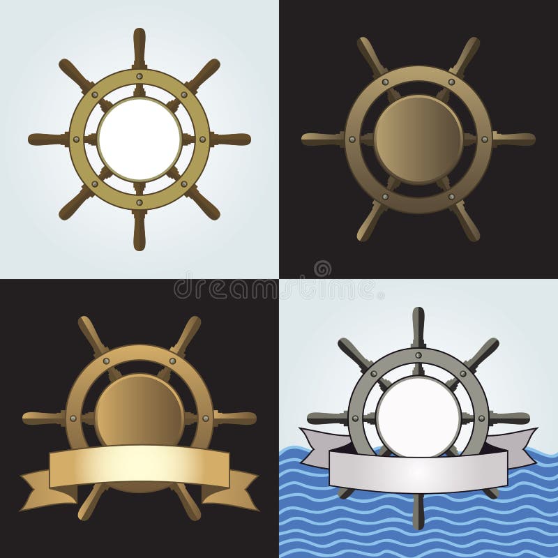 Ship Helm Vector Backgrounds Set Stock Vector - Illustration of graphic ...