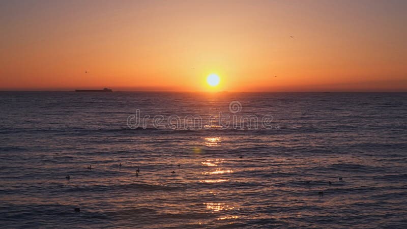 The Ship is on the Horizon in the Morning Stock Image - Image of beach ...