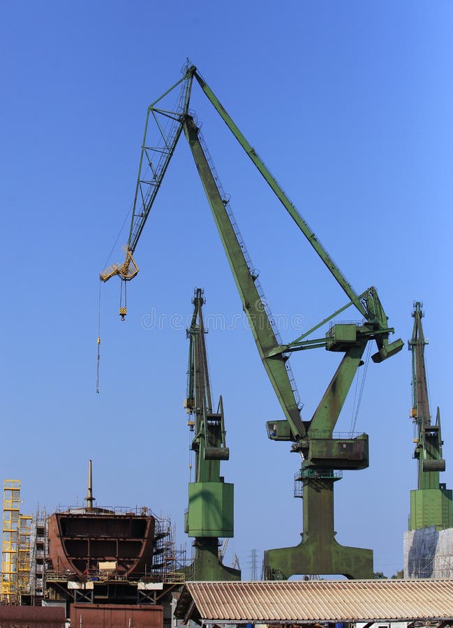 Ship Hull Under Construction at Shipyard Stock Image - Image of ...