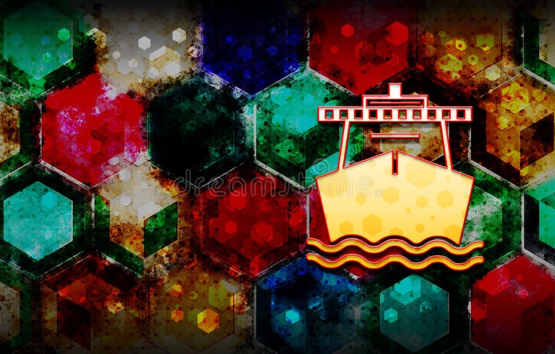 Ship Icon Abstract 3d Colorful Hexagon Isometric Design Illustration ...