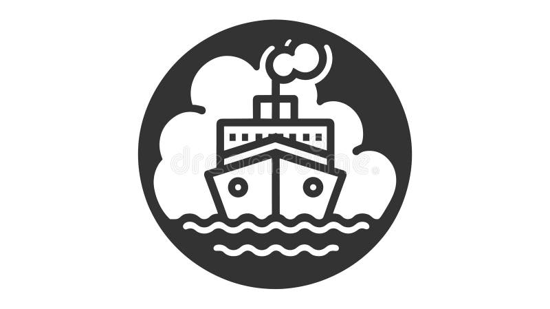 Ship Icon Flat. Black Pictogram on Grey Background Stock Vector ...