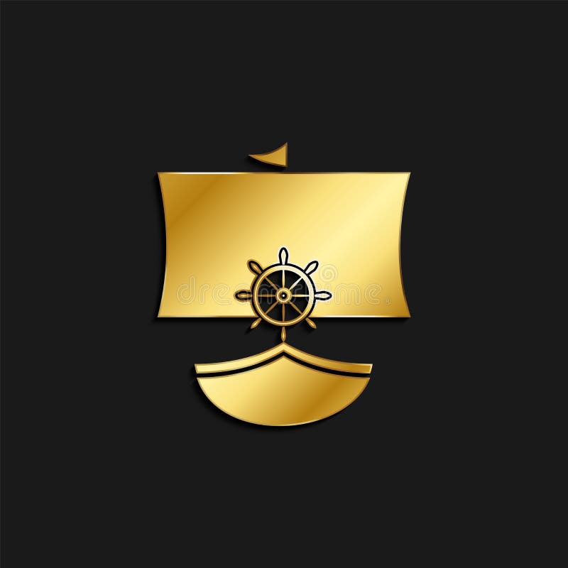 Ship, Icon Gold Icon. Vector Illustration of Golden Style Stock ...