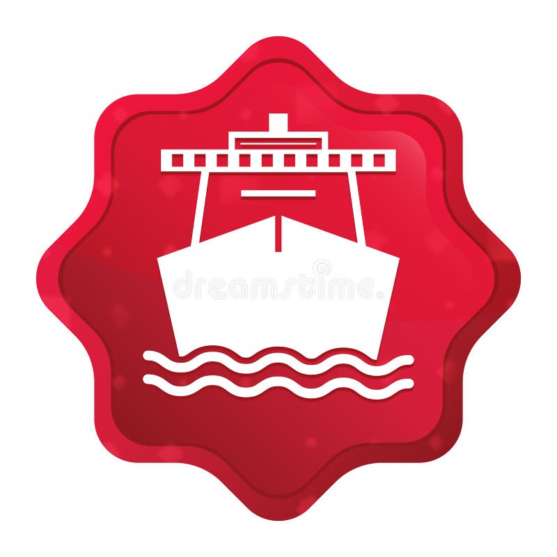 Ship Icon Misty Rose Red Starburst Sticker Button Stock Illustration ...