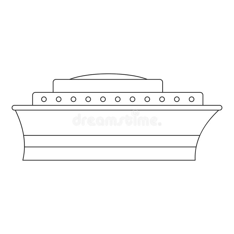 Ship icon, outline style. stock vector. Illustration of journey - 106970001