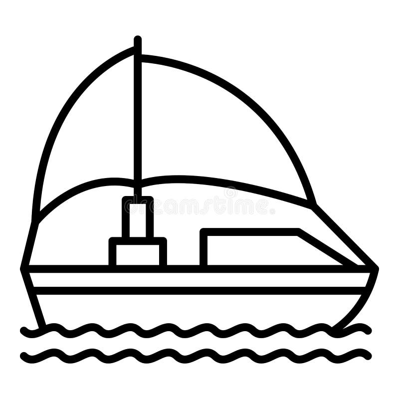 Ship icon, outline style stock vector. Illustration of icon - 143830646