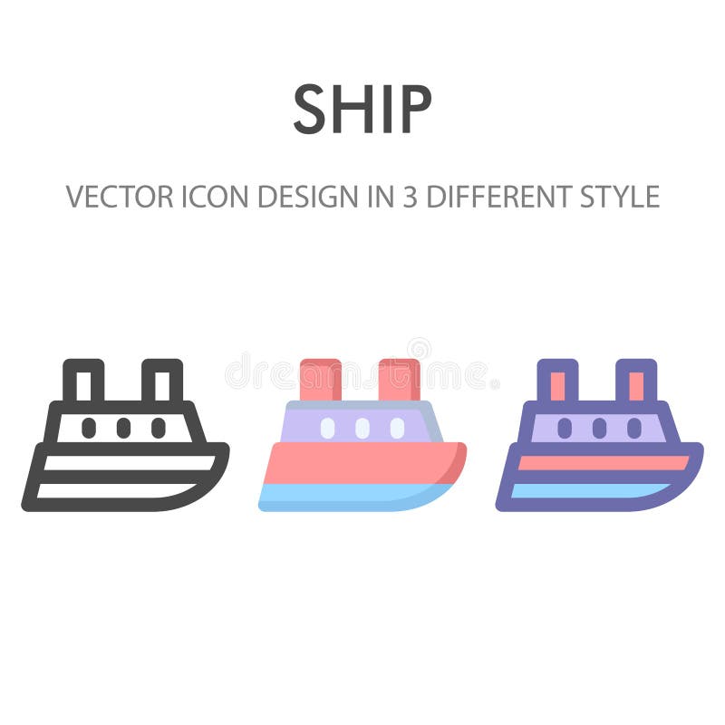 Ship Icon Pack Isolated on White Background. for Your Web Site Design ...