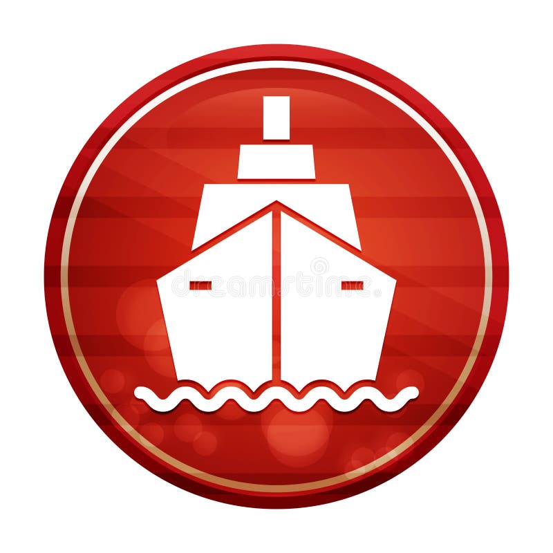 Ship Icon Realistic Diagonal Motion Red Round Button Illustration Stock ...