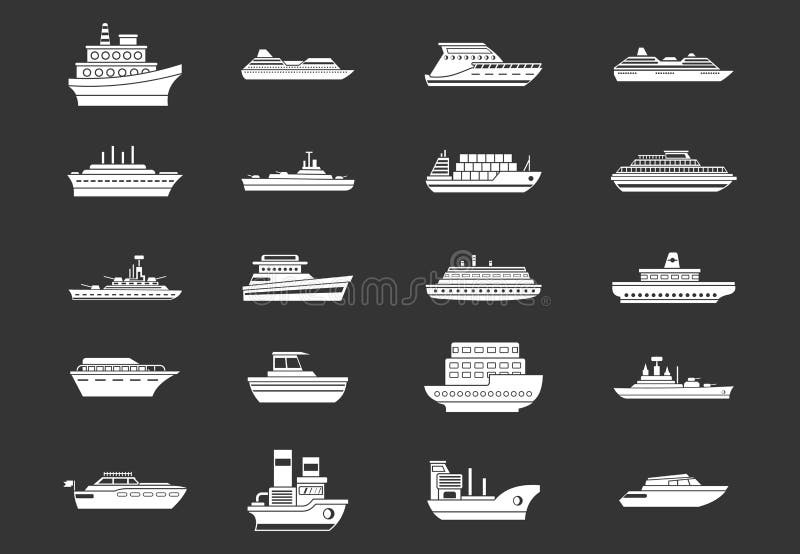 Ship icon set grey vector stock vector. Illustration of navy - 115383838