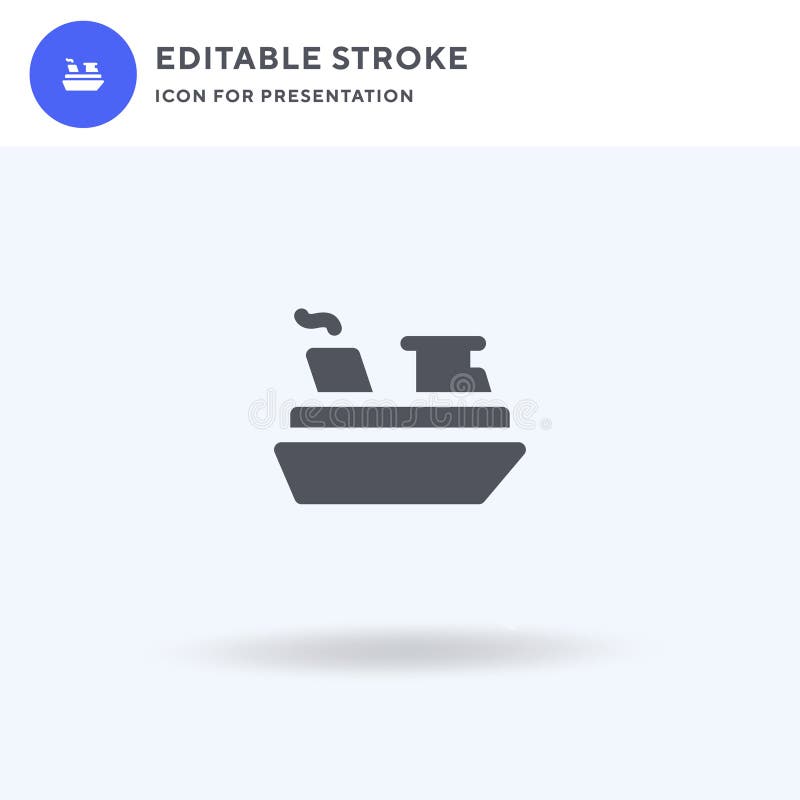 Ship Icon Vector, Filled Flat Sign, Solid Pictogram Isolated on White ...