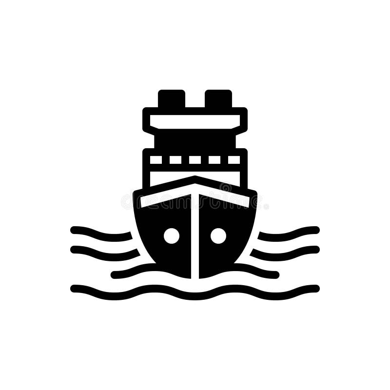 Black Solid Icon for Ship, Vessel and Marine Stock Vector ...