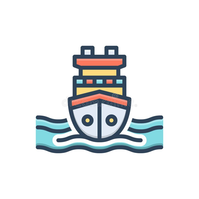 Color Illustration Icon for Ship, Vessel and Marine Stock Illustration ...