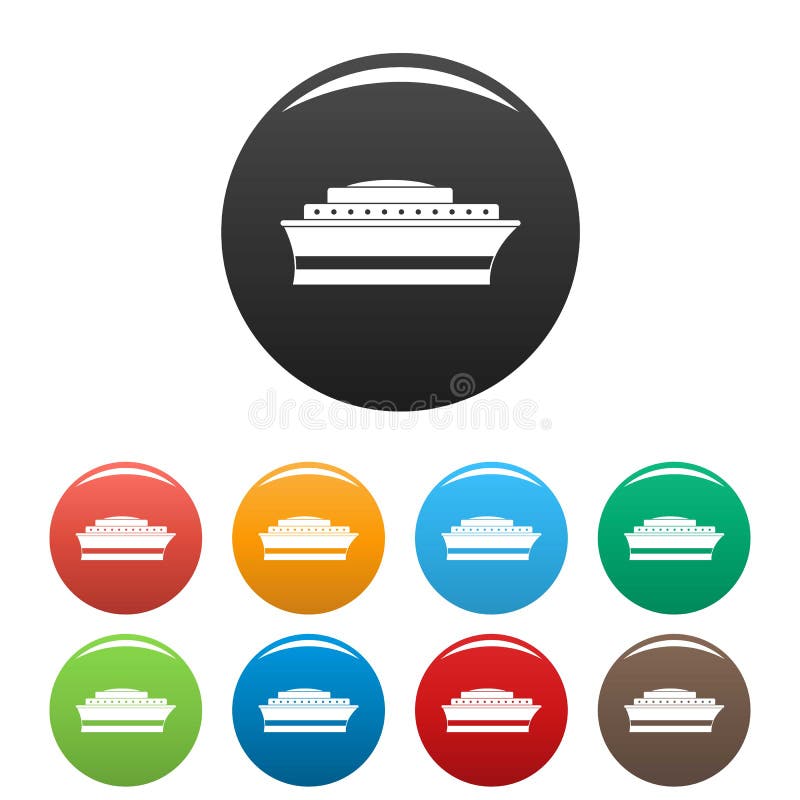 Ship icons set color stock illustration. Illustration of floating ...