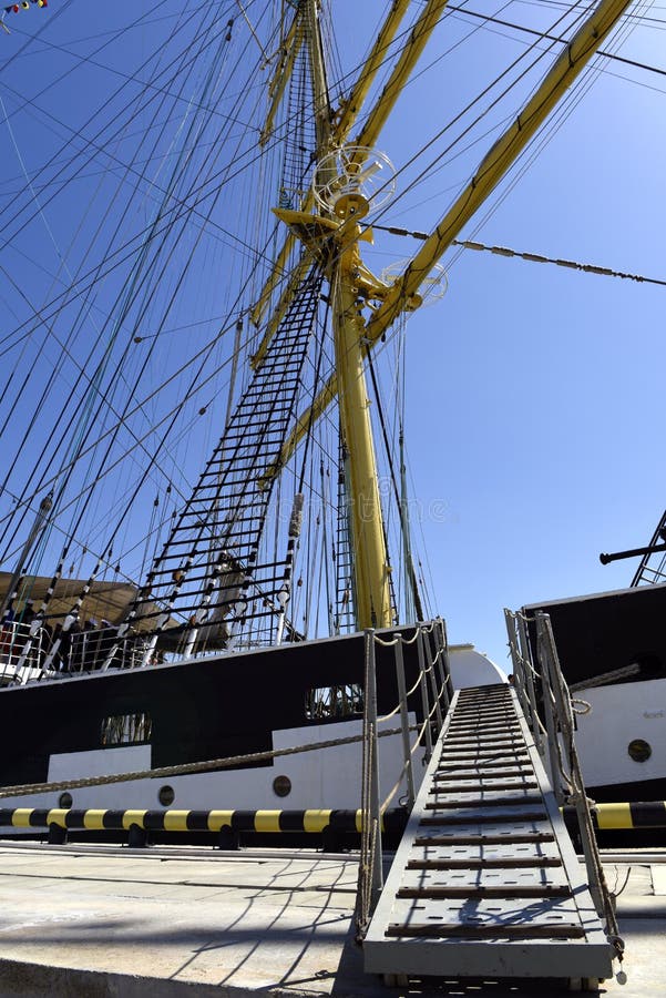 Ship stock image. Image of resort, deck, ladder, ropes - 53705965