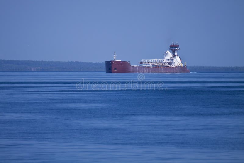 Ship on Lake Michigan stock image. Image of barge, shipping - 10692345
