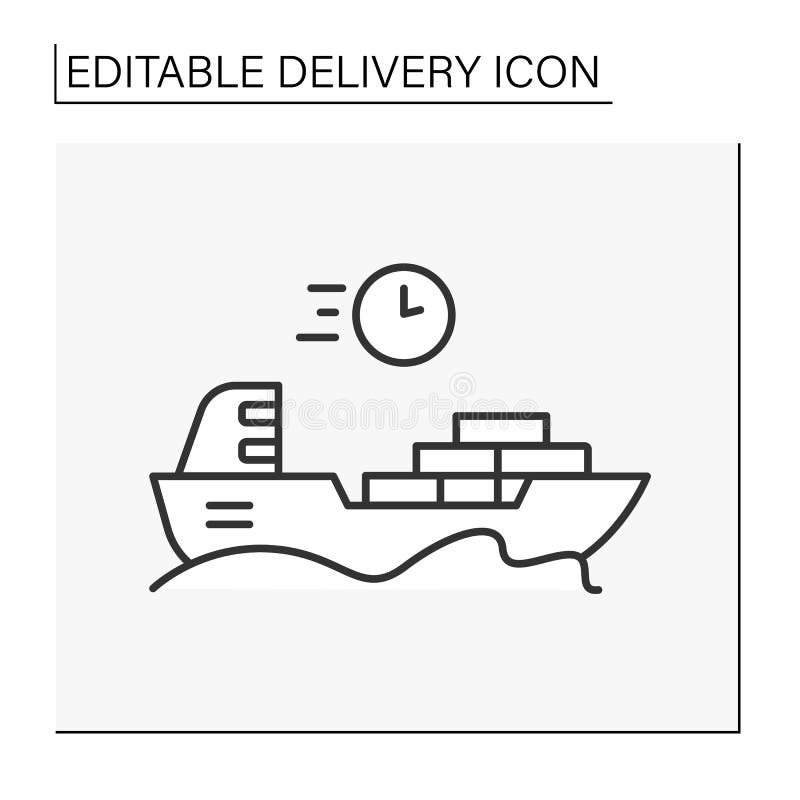 Ship line icon stock vector. Illustration of courier - 230945716