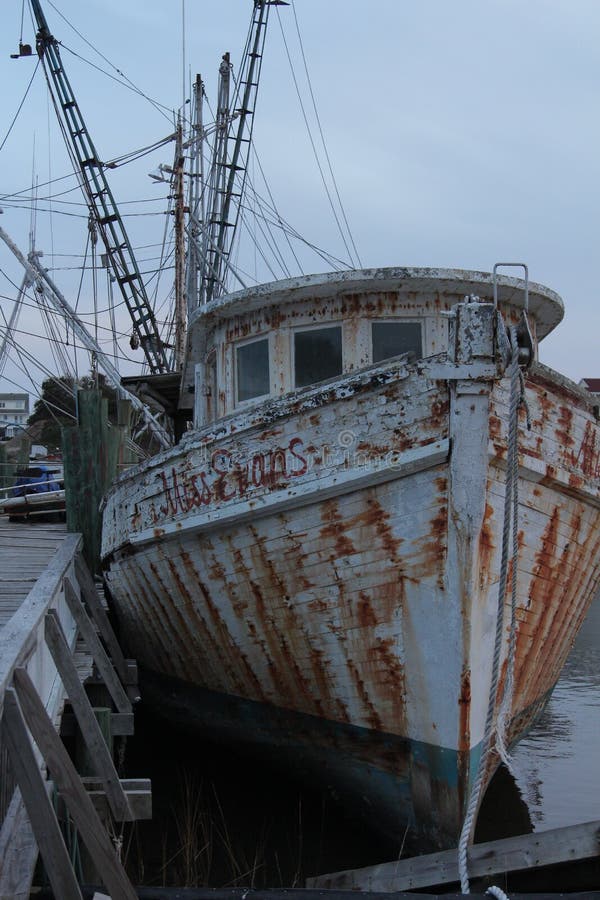 Ship Lines Shrimp Boat Old School Fishing Editorial Stock Photo - Image ...