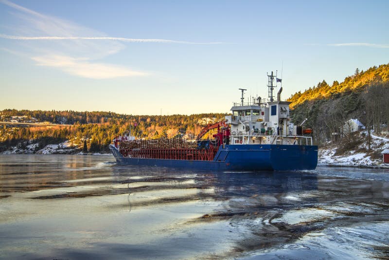 Ship loaded with timber stock photo. Image of lumber - 28228184
