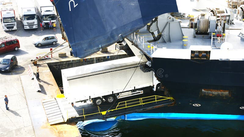 Ship Loading Containers at the Port Editorial Image - Image of shipping ...