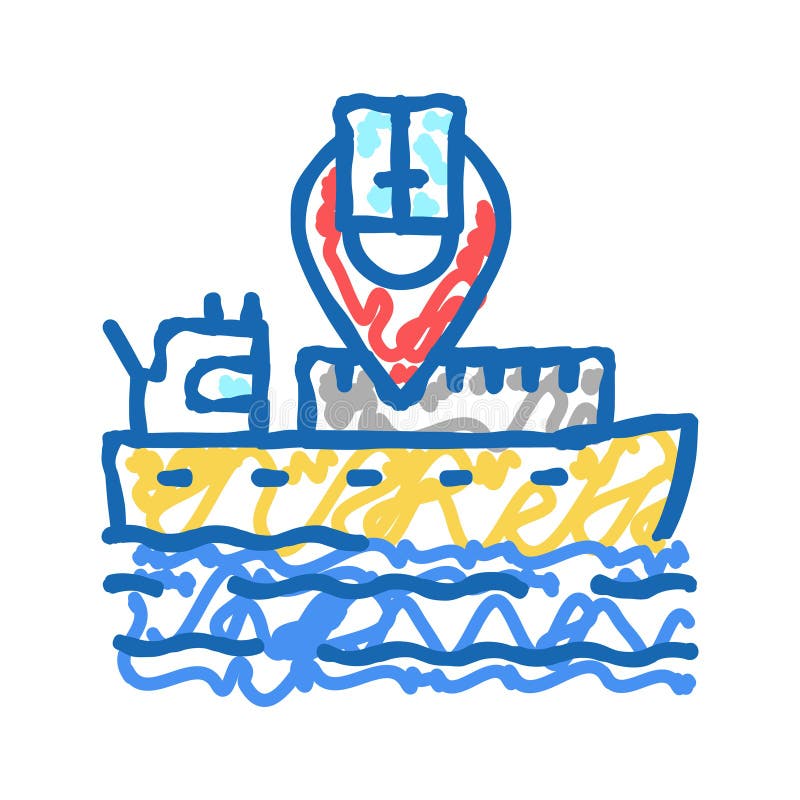 Ship Location Icon Doodle Illustration Stock Illustration ...