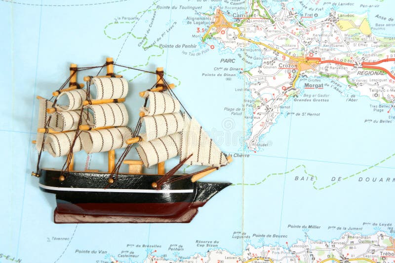 Ship on map stock image. Image of anchor, nautical, compass - 4091309