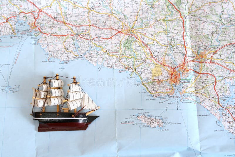 Ship on map stock photo. Image of seafaring, pacific, globe - 4190728