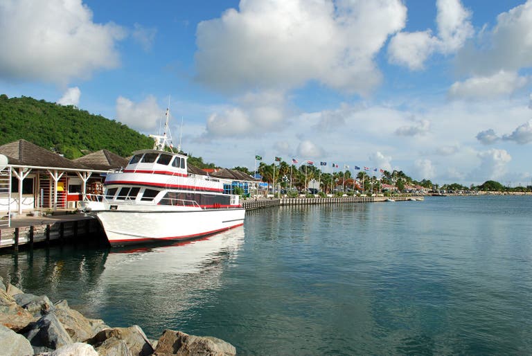 Ship in Marigot stock photo. Image of flags, navigation - 15267544